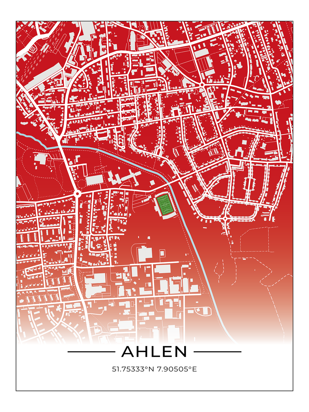 Stadion Poster Aahlen, Stadion Karte Aahlen, Fußball Karte, Fußball ...
