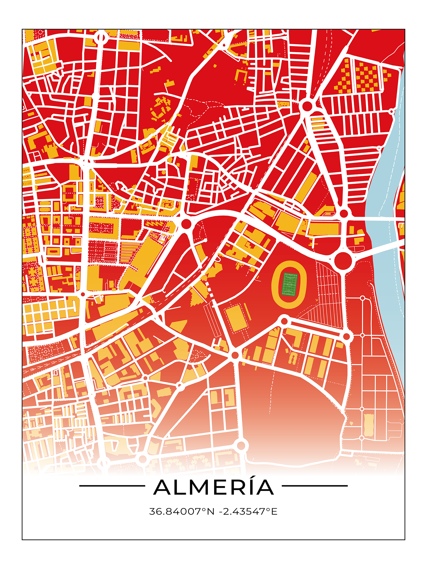 Stadion Poster Almeria, Stadion Karte Almeria, Fußball Karte, Fußball ...