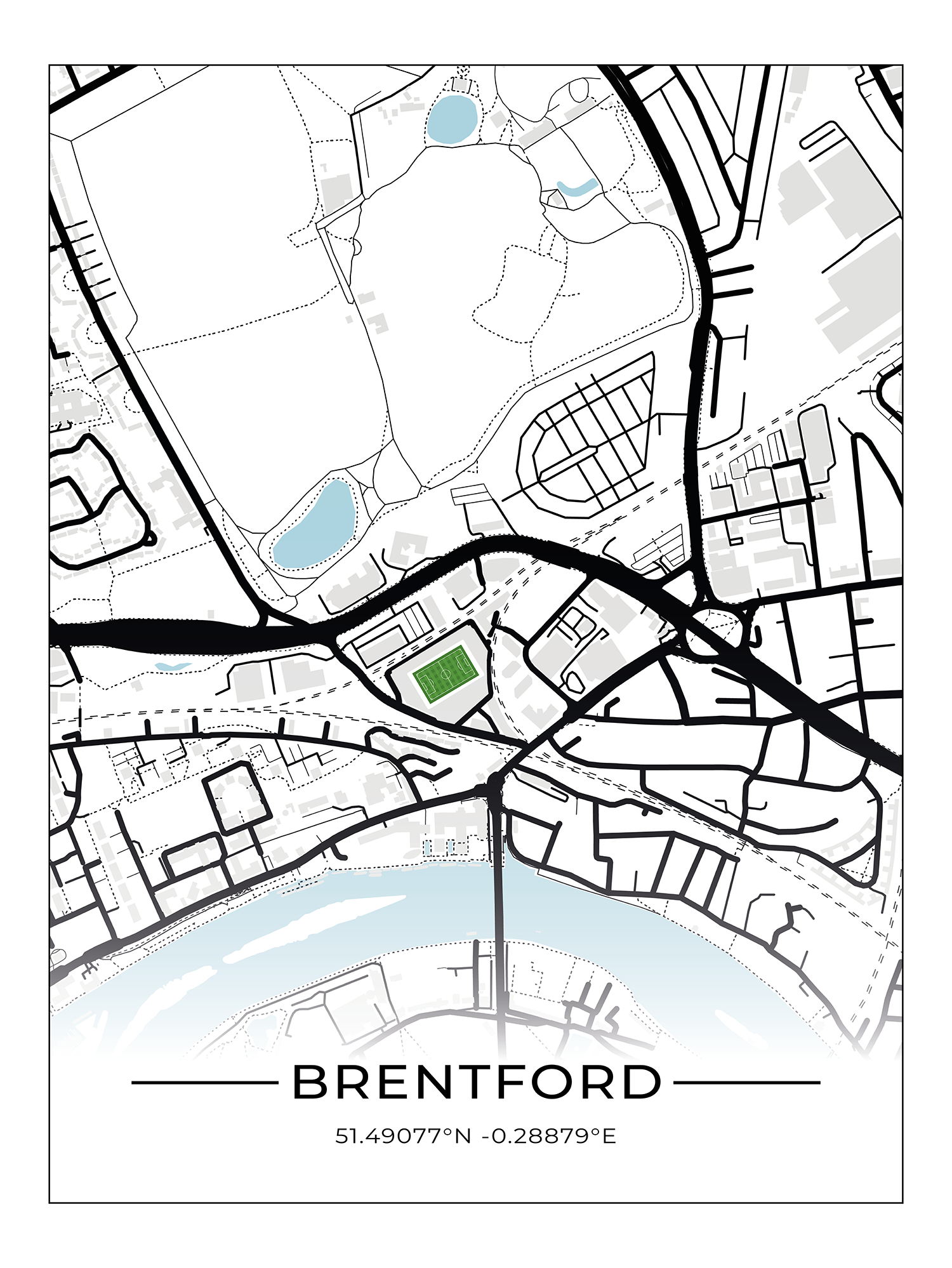 Stadion Poster Brentford, Stadion Karte Brentford, Fußball Karte ...