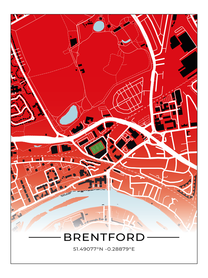 Stadion Poster Brentford, Stadion Karte Brentford, Fußball Karte ...