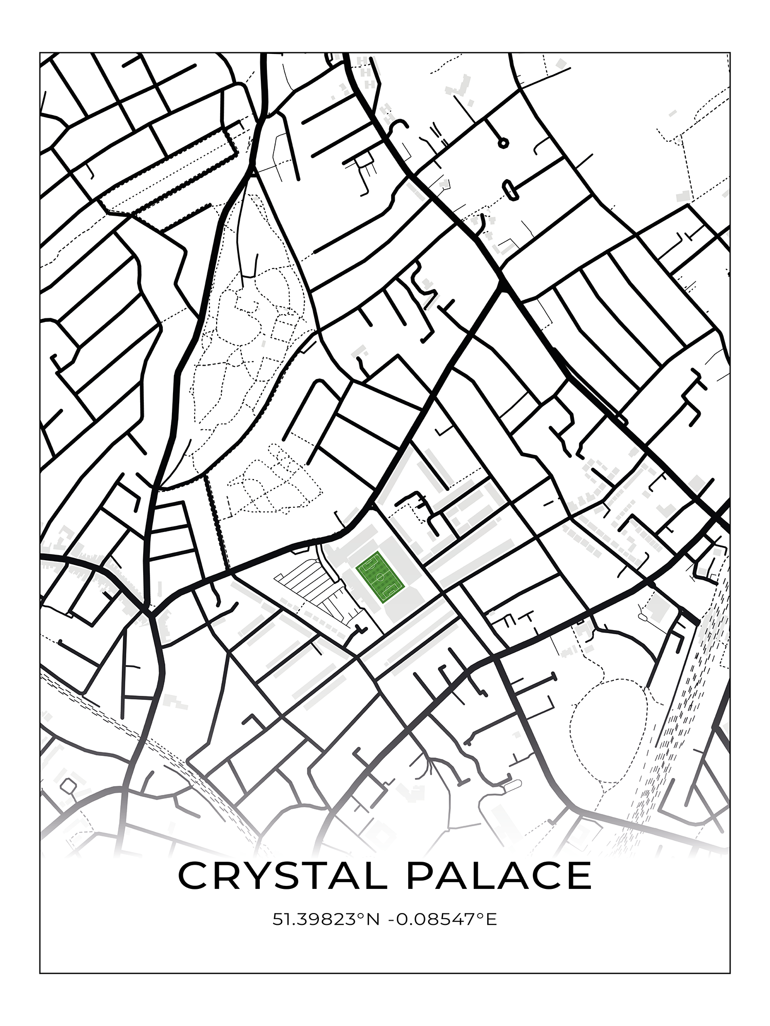 Stadion Poster Crystal Palace, Stadion Karte Crystal Palace, Fußball ...