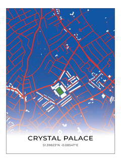 Stadion Poster Crystal Palace, Stadion Karte Crystal Palace, Fußball ...