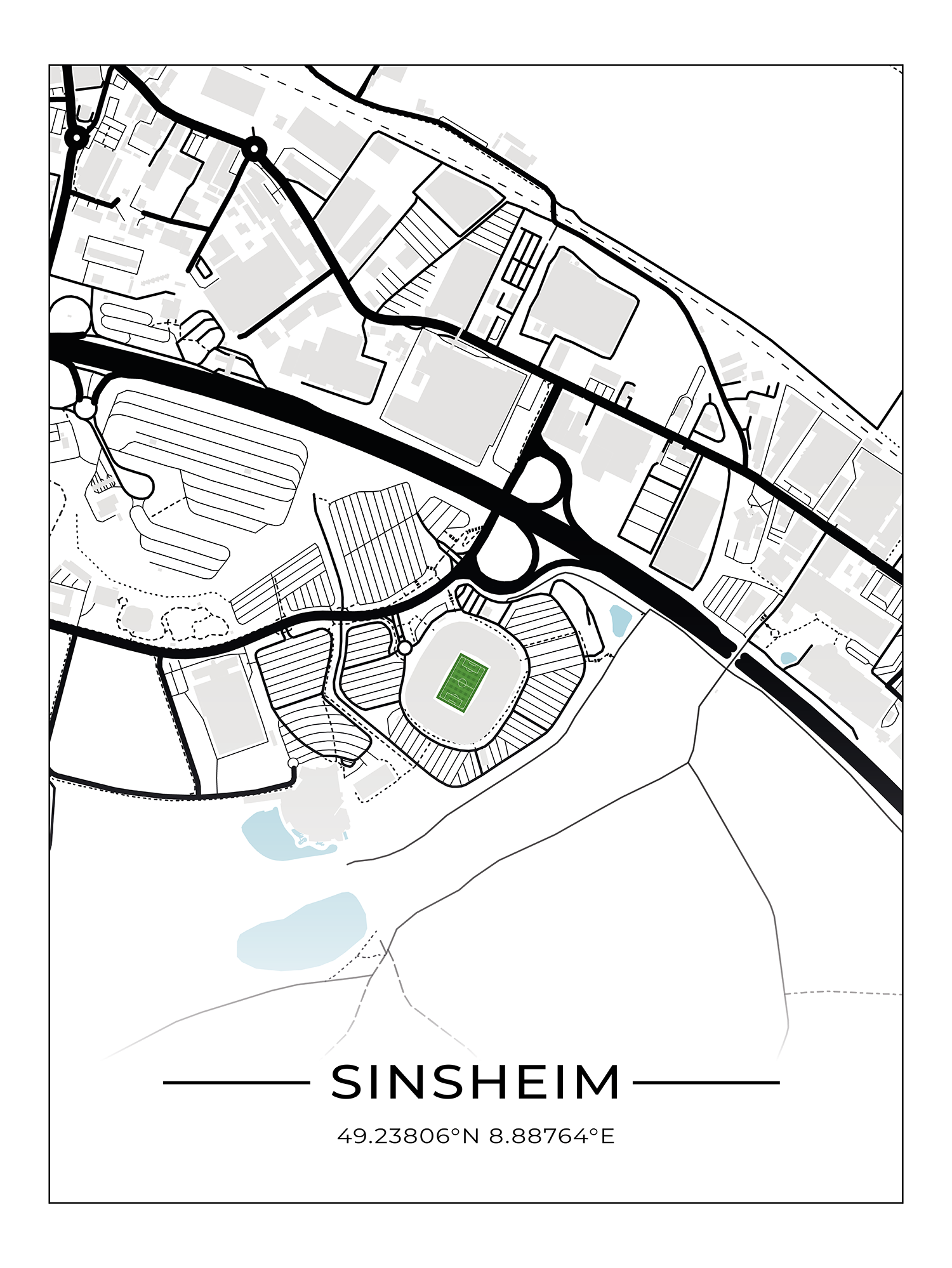 Stadion Poster Hoffenheim, Stadion Karte Sinsheim, Fußball Karte ...