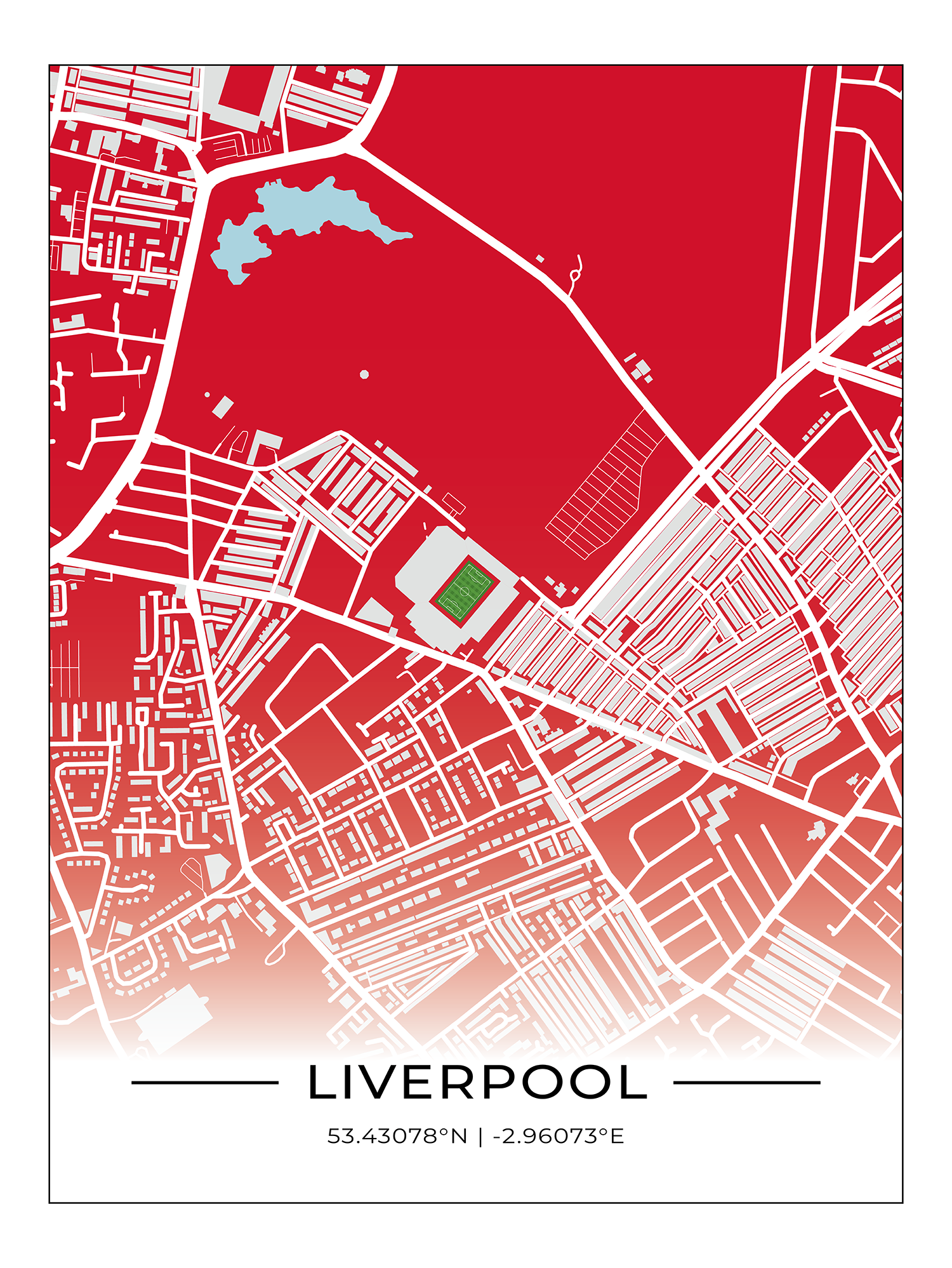 Stadion Poster Liverpool, Stadion Karte Liverpool, Fußball Karte ...