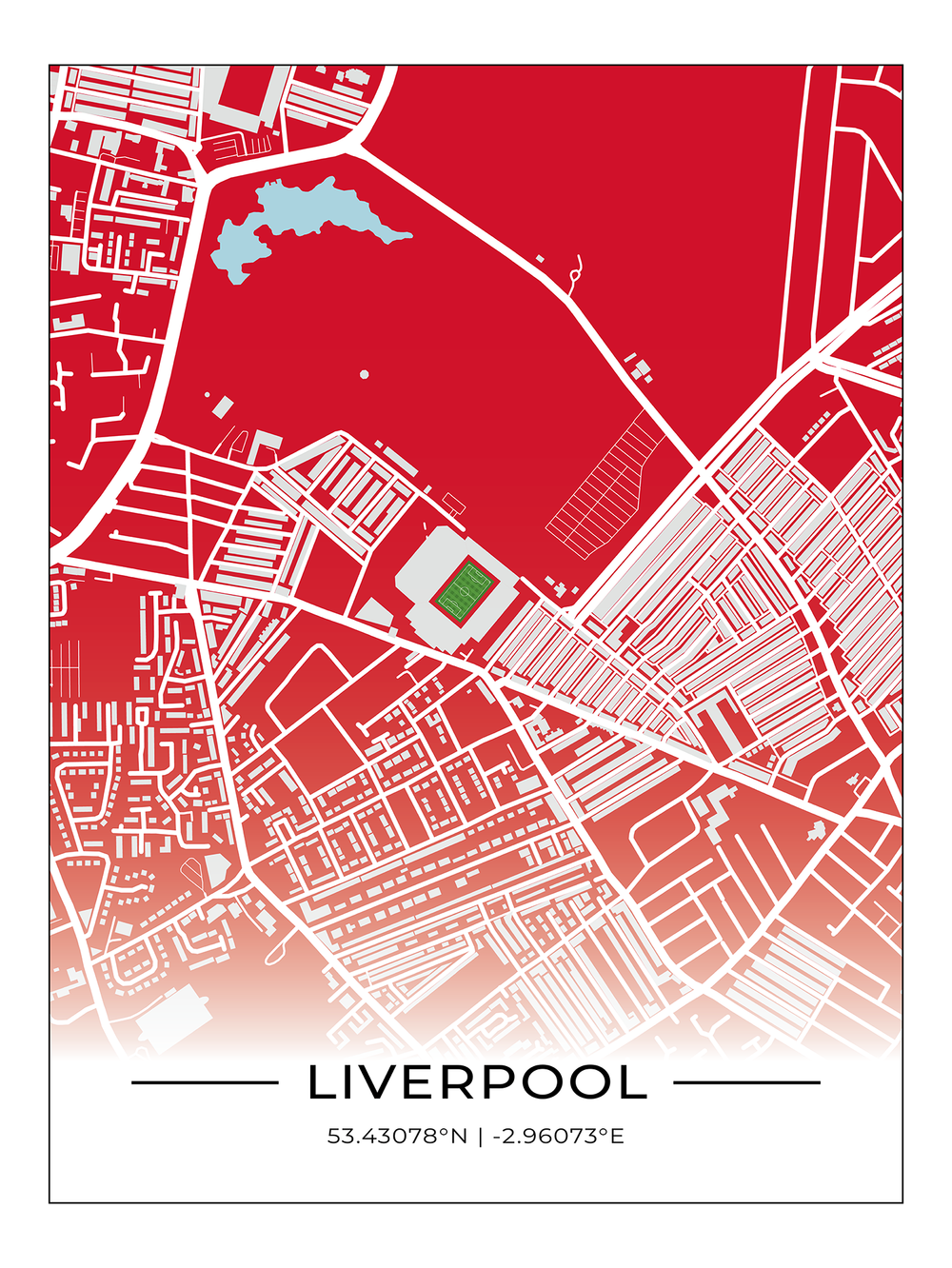 Stadion Poster Liverpool, Stadion Karte Liverpool, Fußball Karte ...