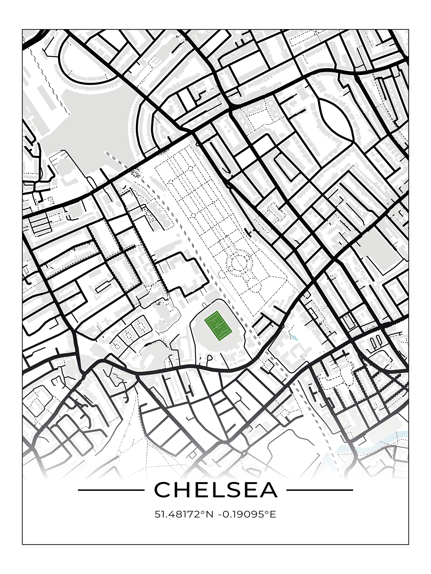 Stadion Poster Chelsea, Stadion Karte Chelsea, Fußball Karte, Fußball ...