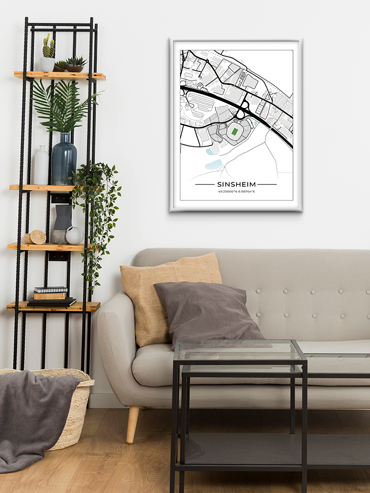 Stadion Poster Hoffenheim, Stadion Karte Sinsheim, Fußball Karte ...