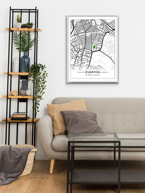 Stadion Poster Everton, Stadion Karte Everton, Fußball Karte, Fußball ...