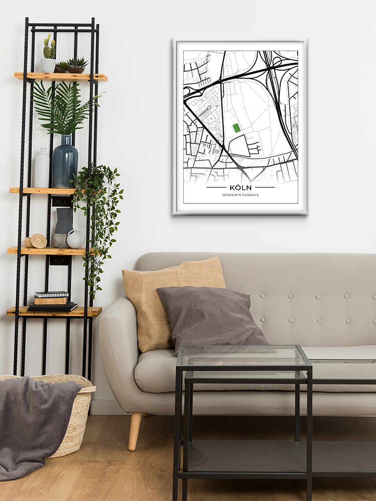 Stadion Poster Köln, Stadion Karte Köln, Fußball Karte, Fußball Poster ...