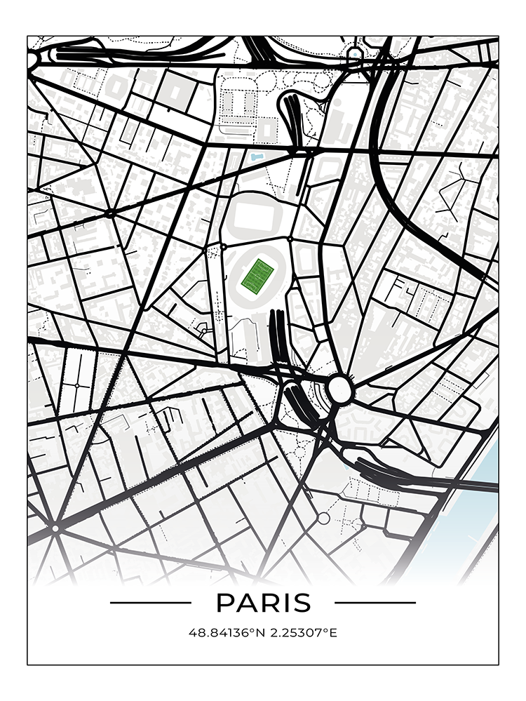 Stadion Poster Paris, Stadion Karte Paris, Fußball Karte, Fußball ...