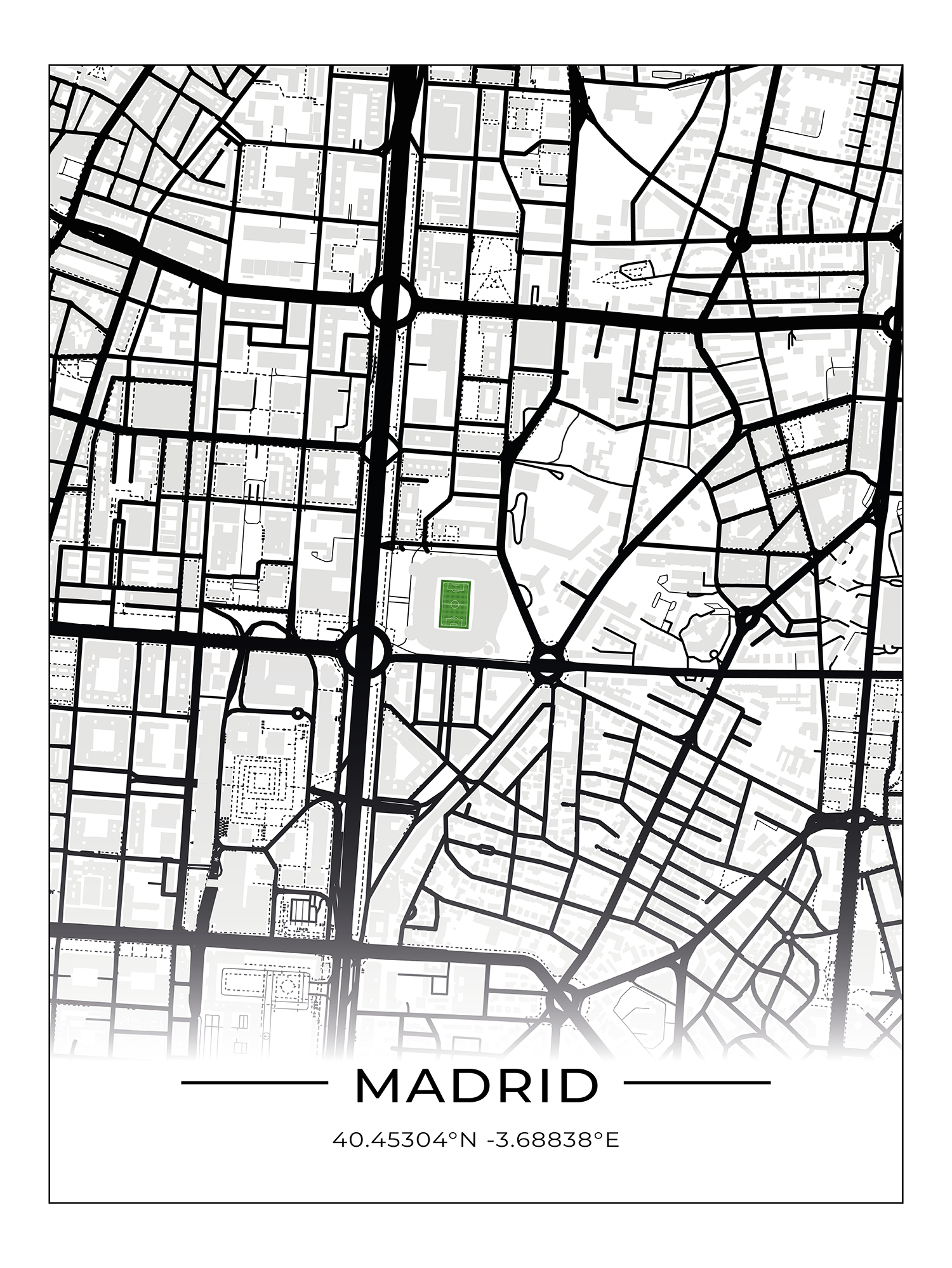 Stadion Poster Madrid, Stadion Karte Madrid, Fußball Karte, Fußball ...
