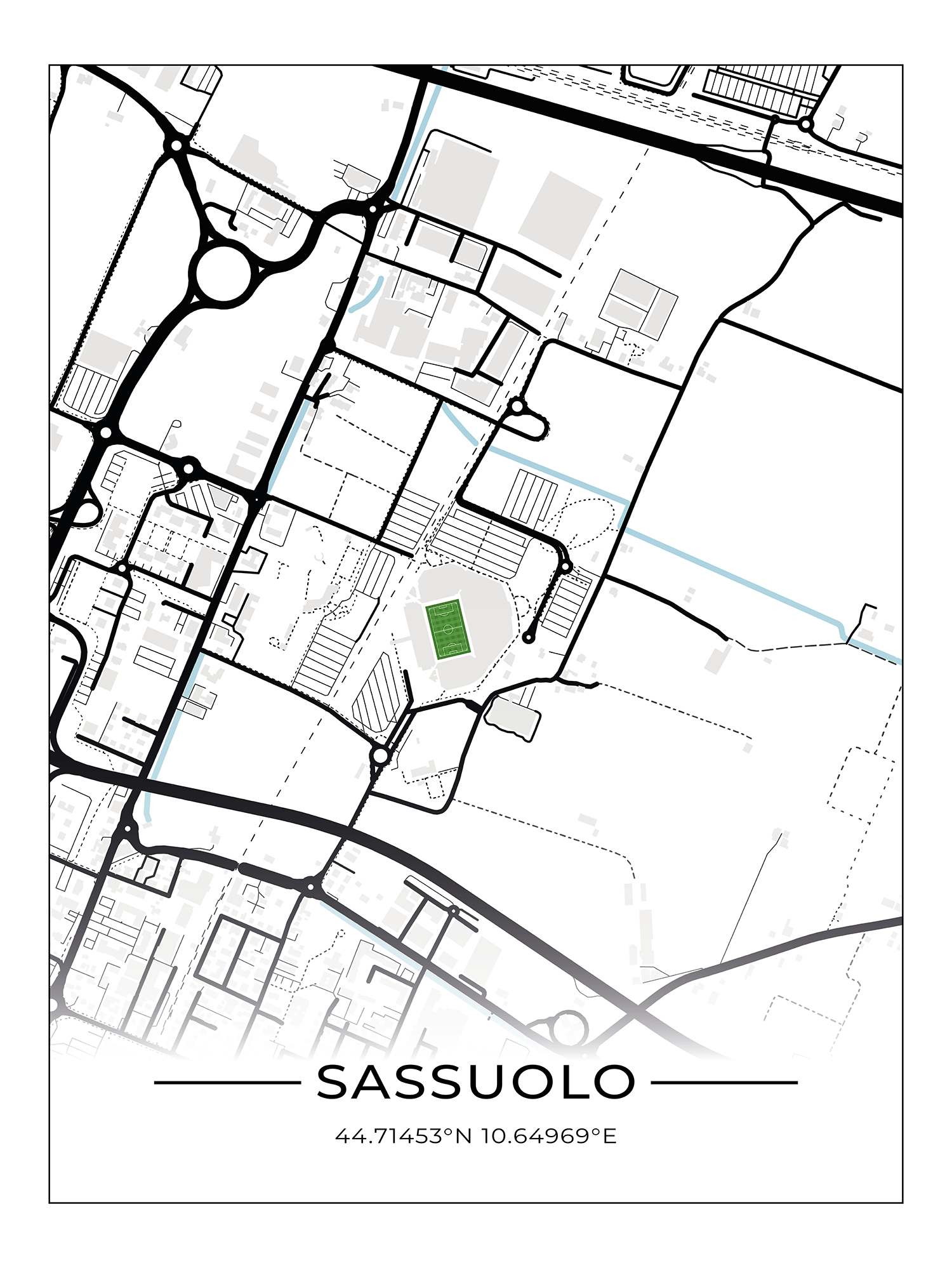 Stadion Poster Sassuolo, Stadion Karte Sassuolo, Fußball Karte, Fußball ...