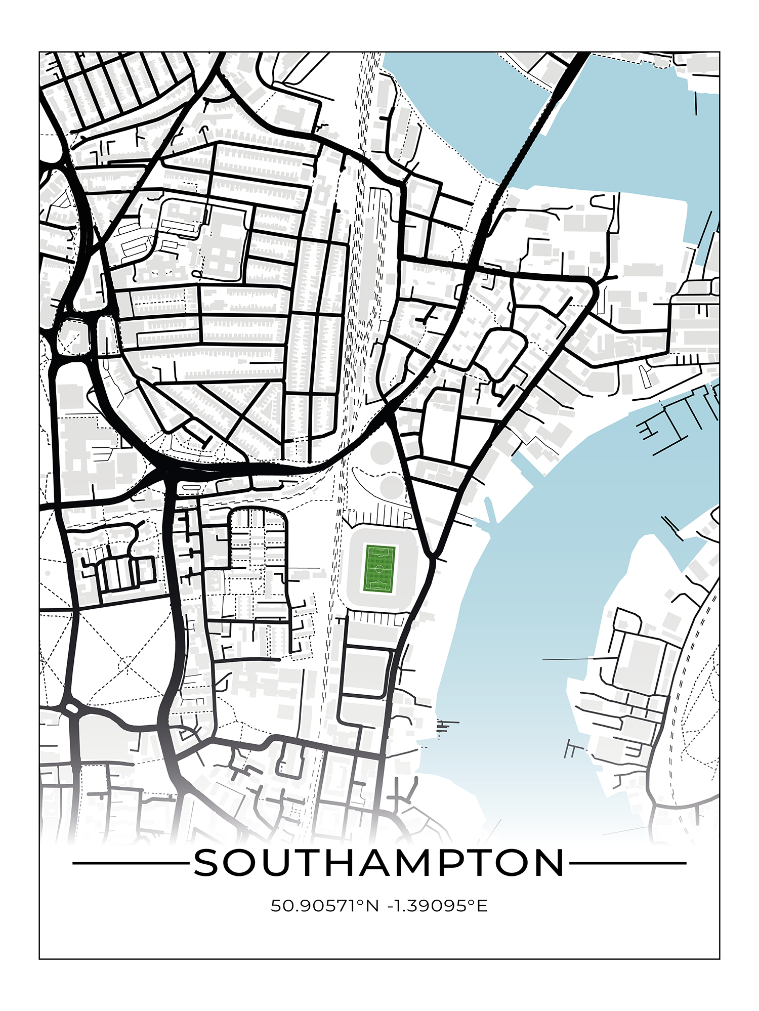 Stadion Poster Southampton, Stadion Karte Southampton, Fußball Karte ...