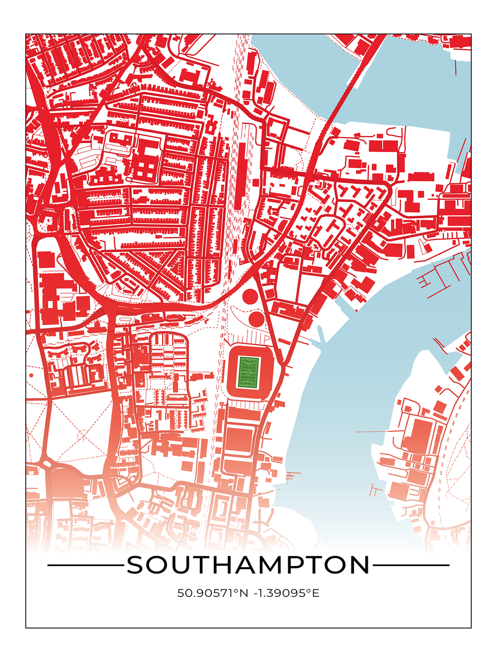 Stadion Poster Southampton, Stadion Karte Southampton, Fußball Karte ...