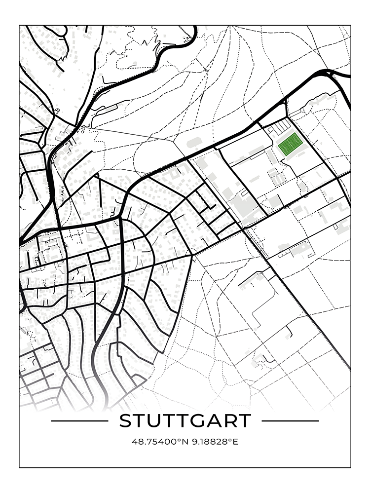 Stadion Poster Stuttgart, Stadion Karte Stuttgart, Fußball Karte ...