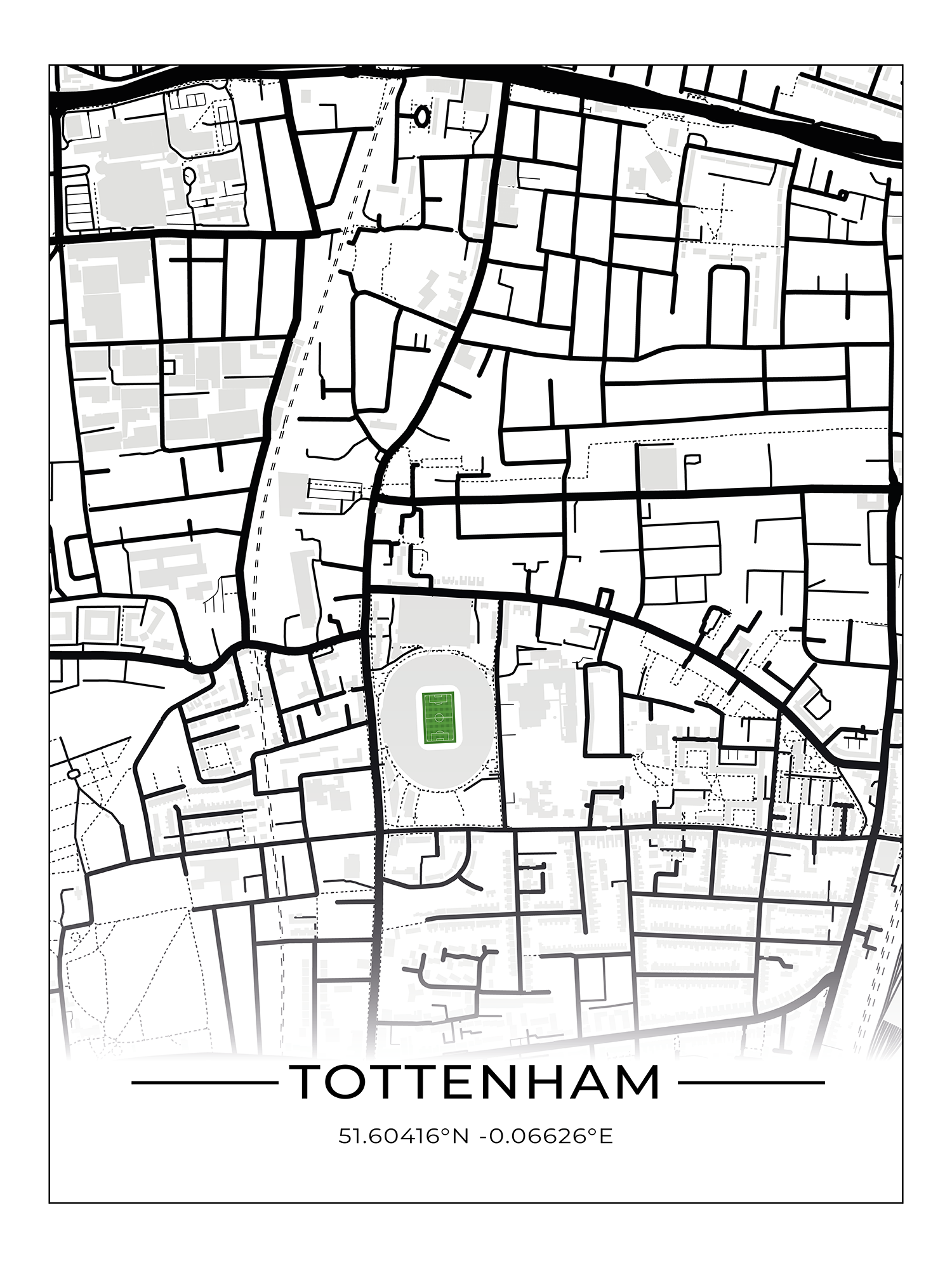 Stadion Poster Tottenham, Stadion Karte Tottenham, Fußball Karte ...