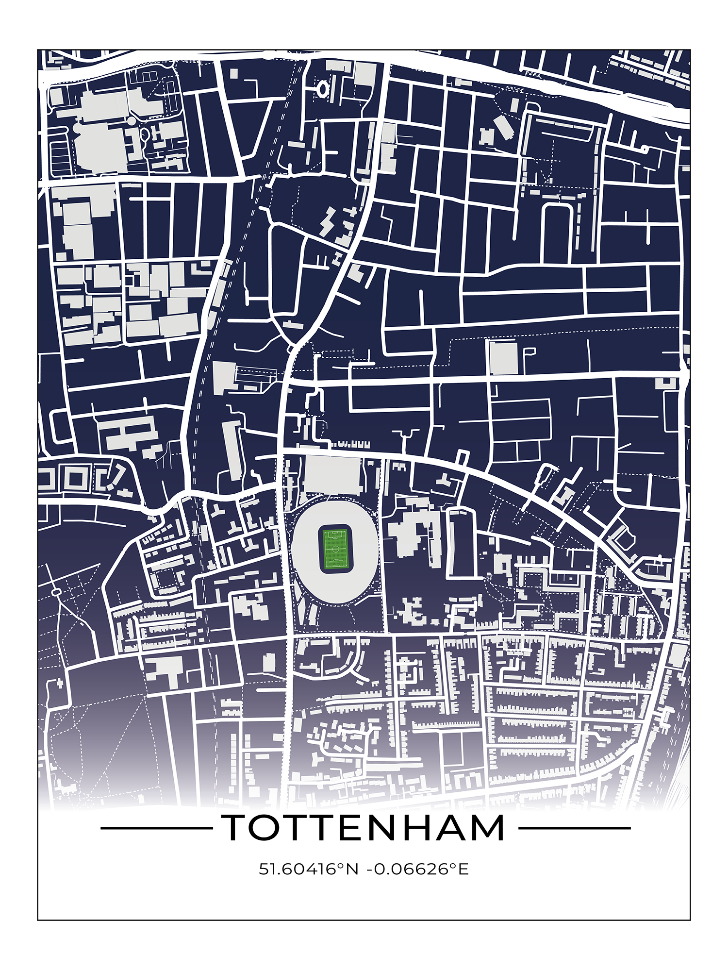 Stadion Poster Tottenham, Stadion Karte Tottenham, Fußball Karte ...