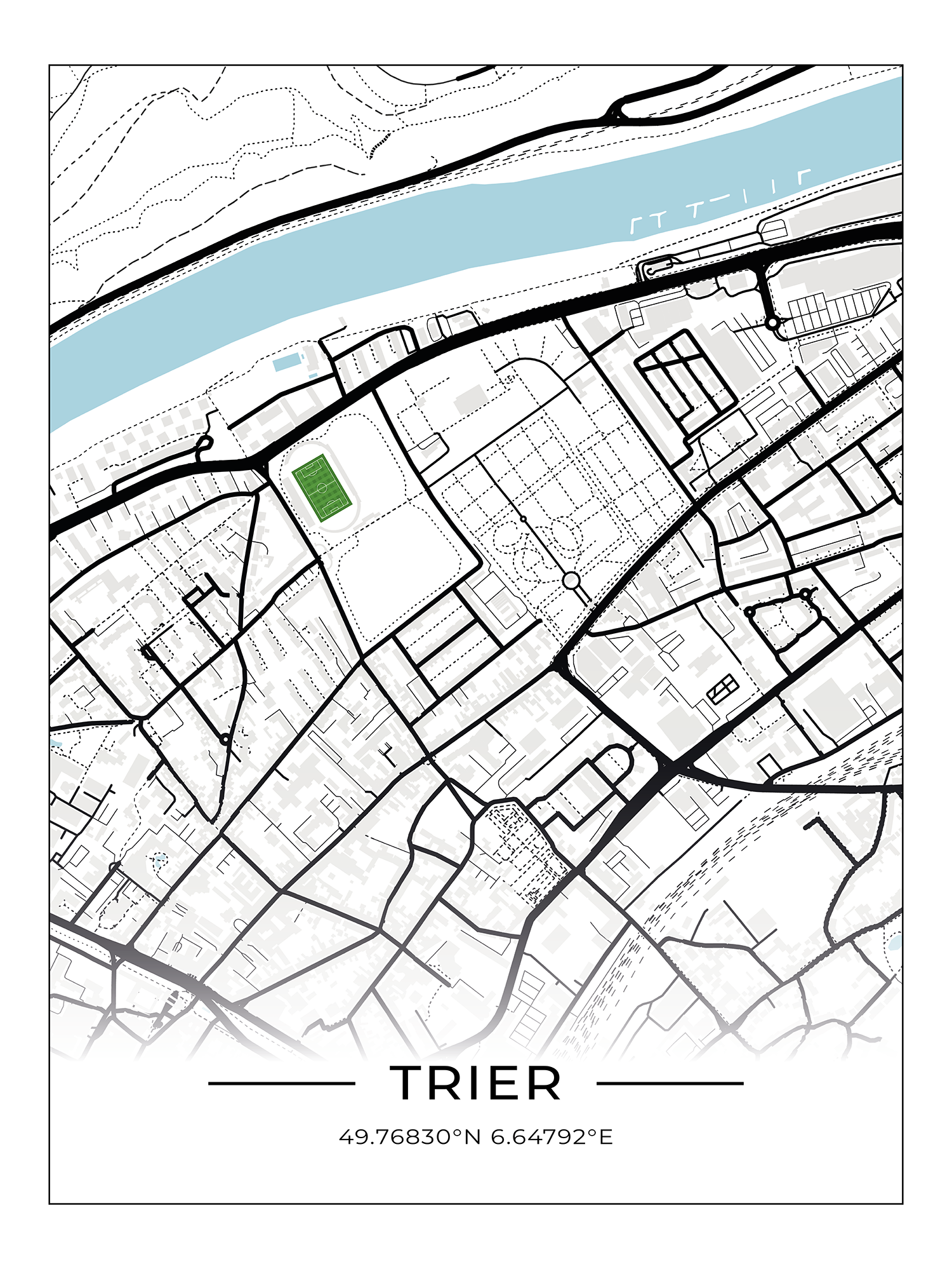 Stadion Poster Trier, Stadion Karte Trier, Fußball Karte, Fußball ...