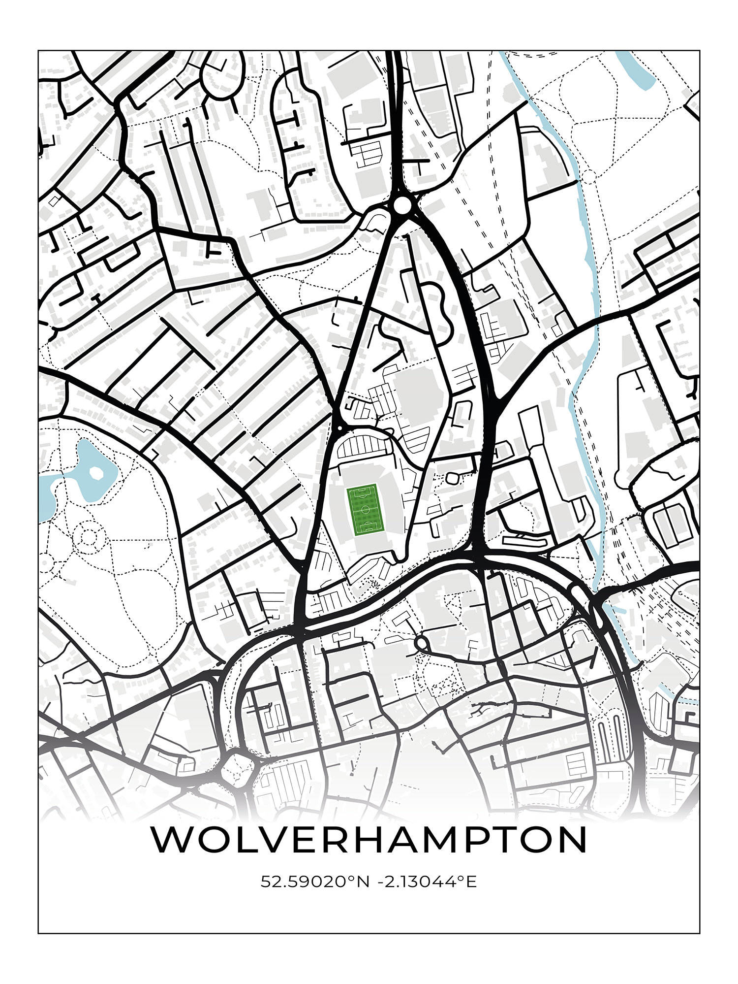 Stadion Poster Wolverhampton, Stadion Karte Wolverhampton, Fußball ...
