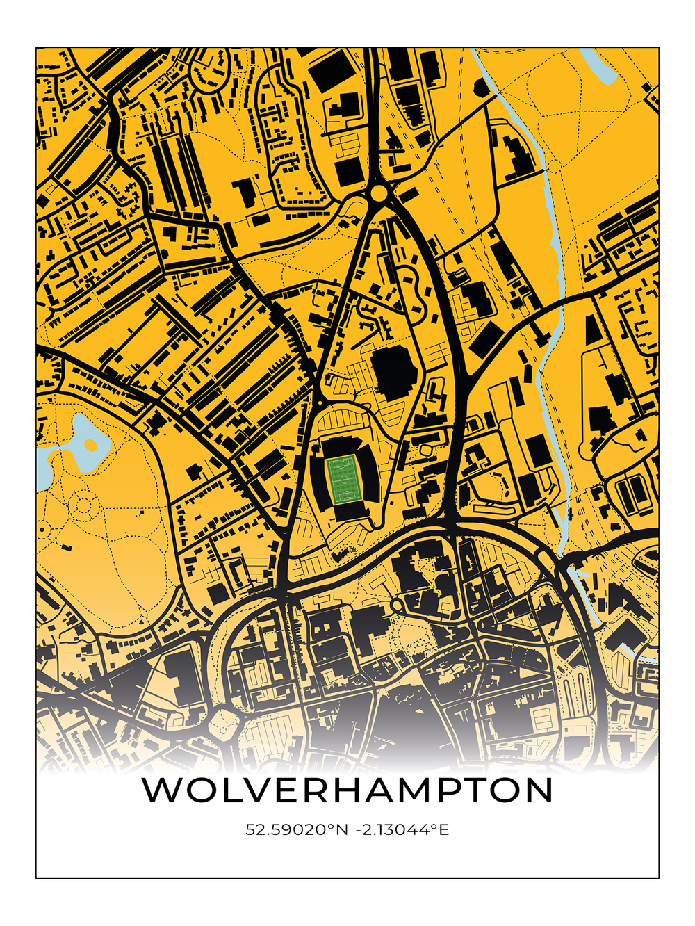 Stadion Poster Wolverhampton, Stadion Karte Wolverhampton, Fußball ...