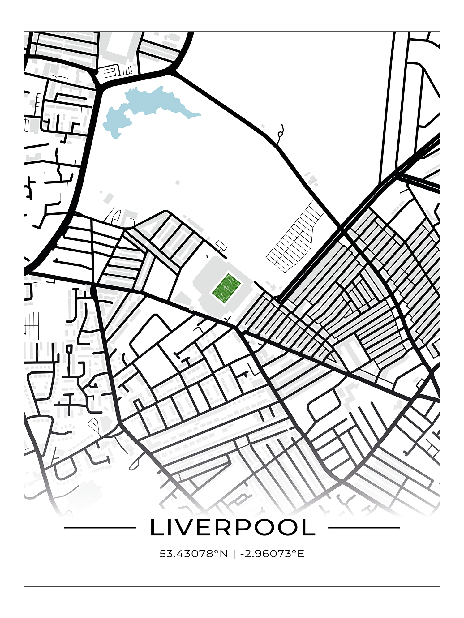 Stadion Poster Liverpool, Stadion Karte Liverpool, Fußball Karte ...